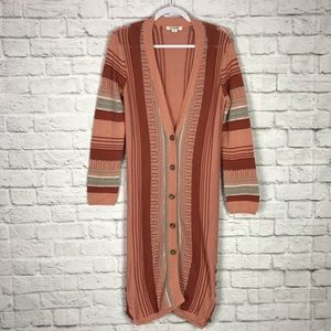 Simply Noelle | Sweaters | Simplynoelle Striped Open Knit Duster ...